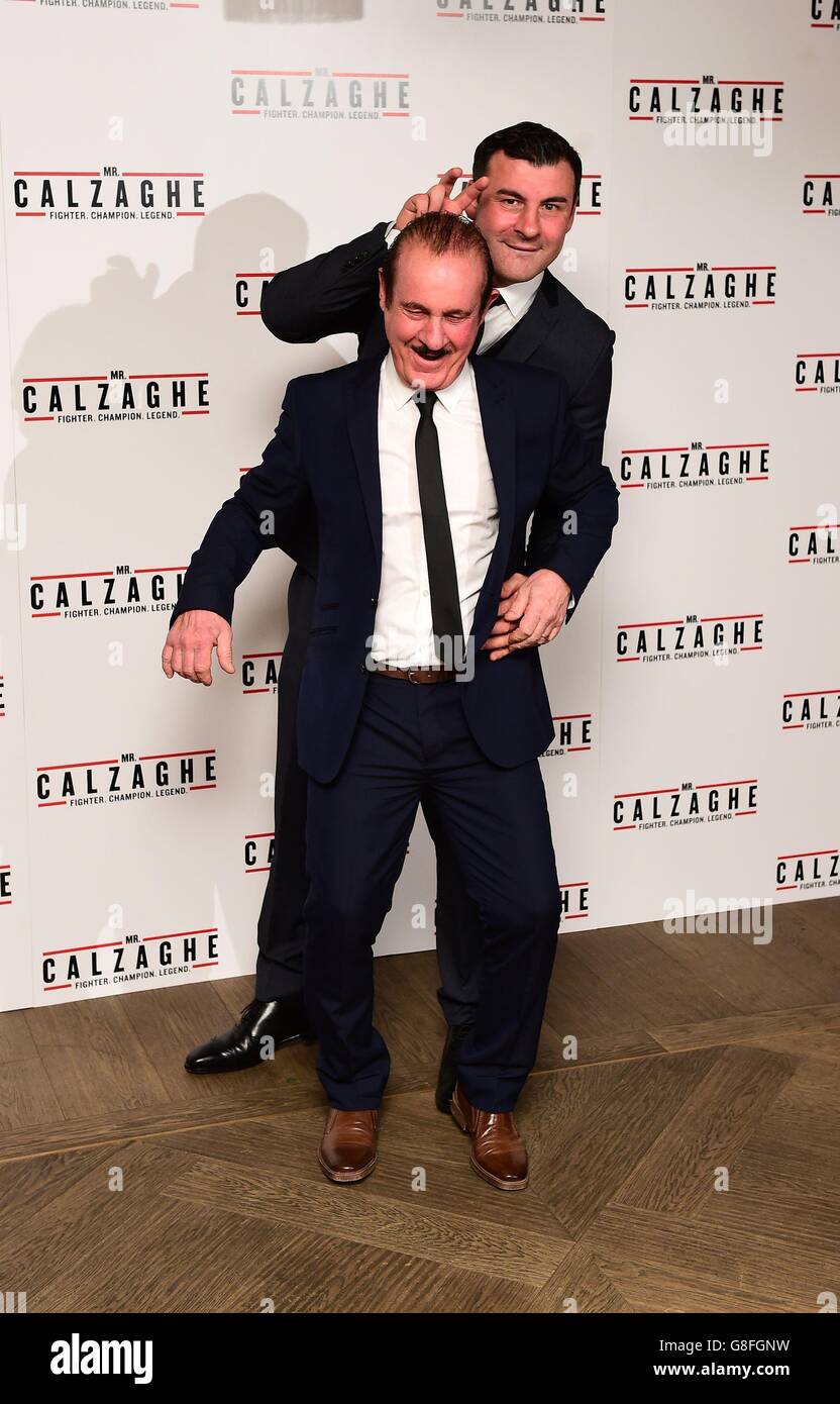 Joe Calzaghe (right) and his father Enzo Calzaghe attend the UK Gala ...