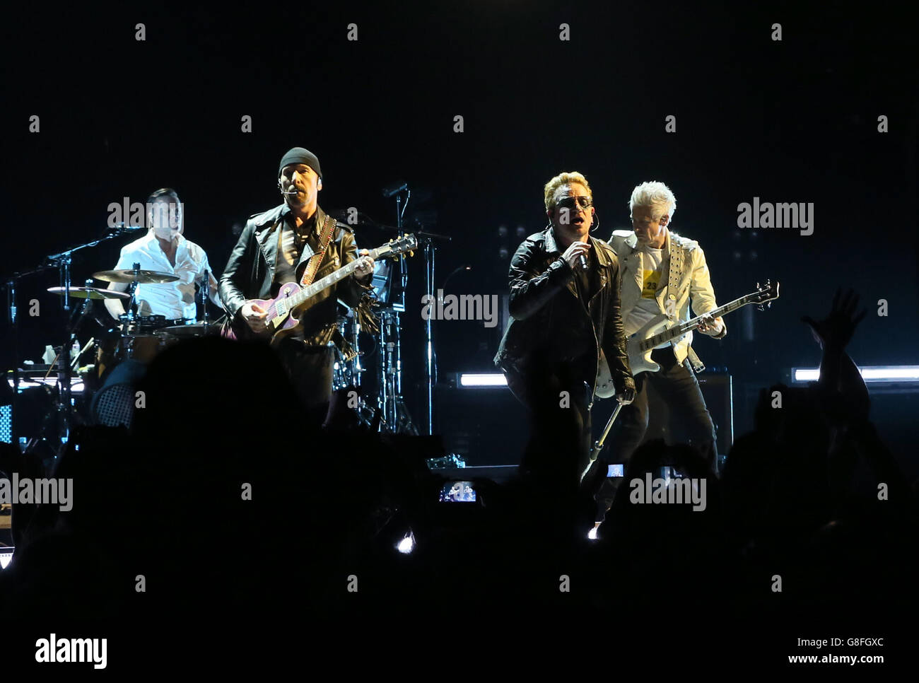 U2 live in Belfast Stock Photo - Alamy