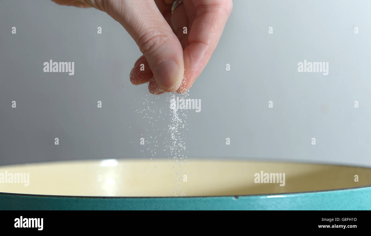 Table salt added saucepan hi-res stock photography and images - Alamy