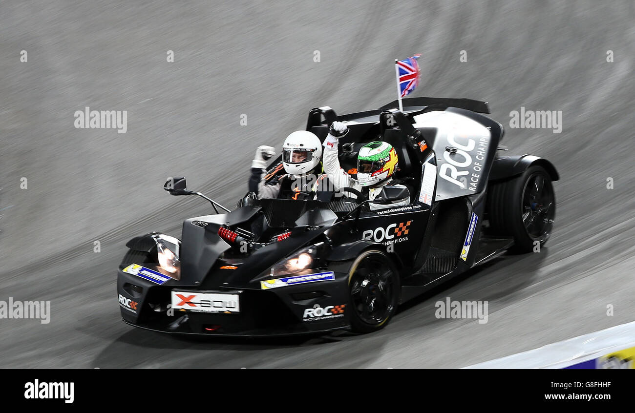 England 1 driven by Andy Priaulx celebrates after winning the ROC ...