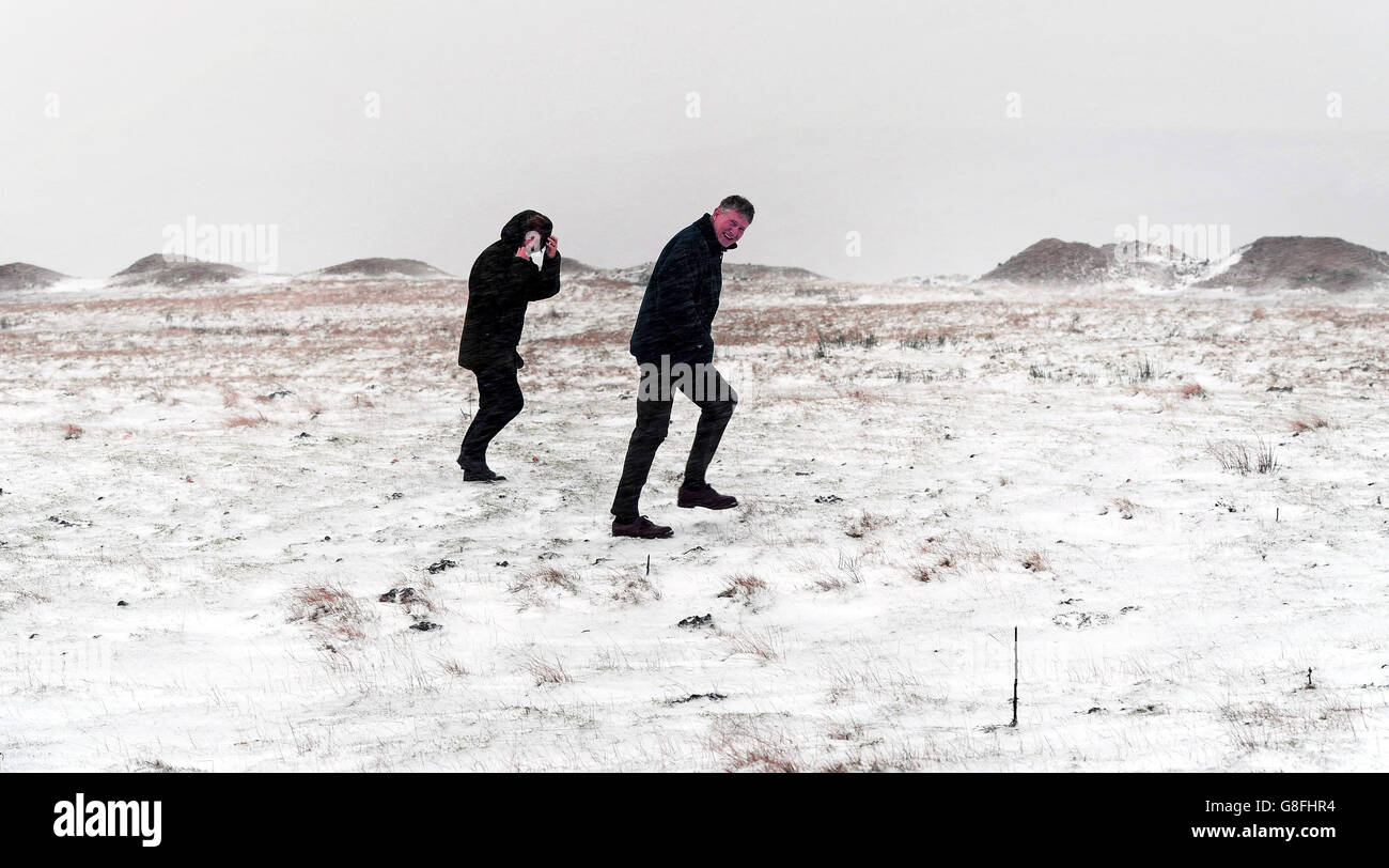 Walkers brave the freezing temperatures and gale force winds on the ...