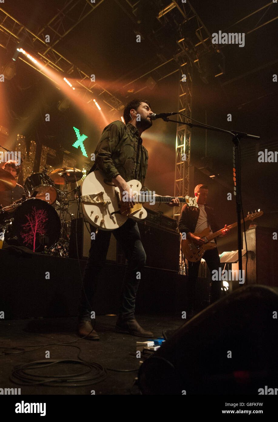 Liam Fray of The Courteeners performing live on stage at 02 Academy on ...