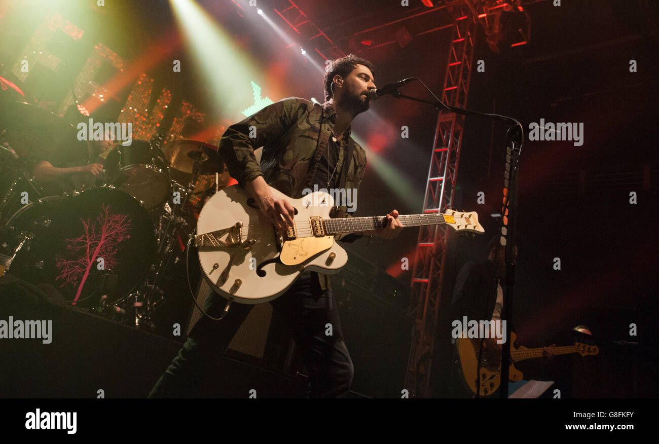 Liam Fray of The Courteeners performing live on stage at 02 Academy on ...