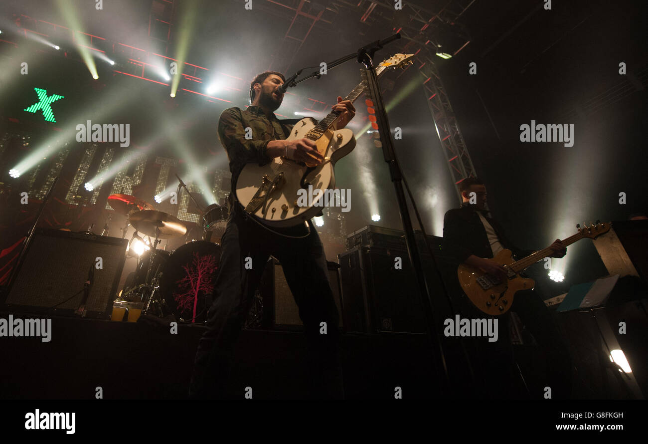 Liam Fray of The Courteeners performing live on stage at 02 Academy on ...