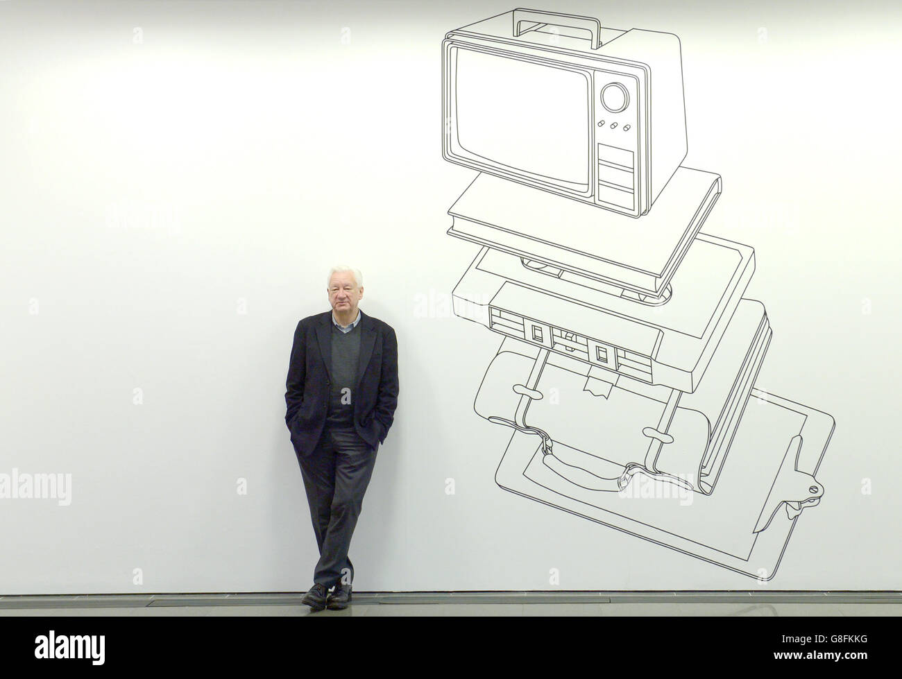 Artist Michael Craig-Martin with his painting Stack 1981, which is on ...