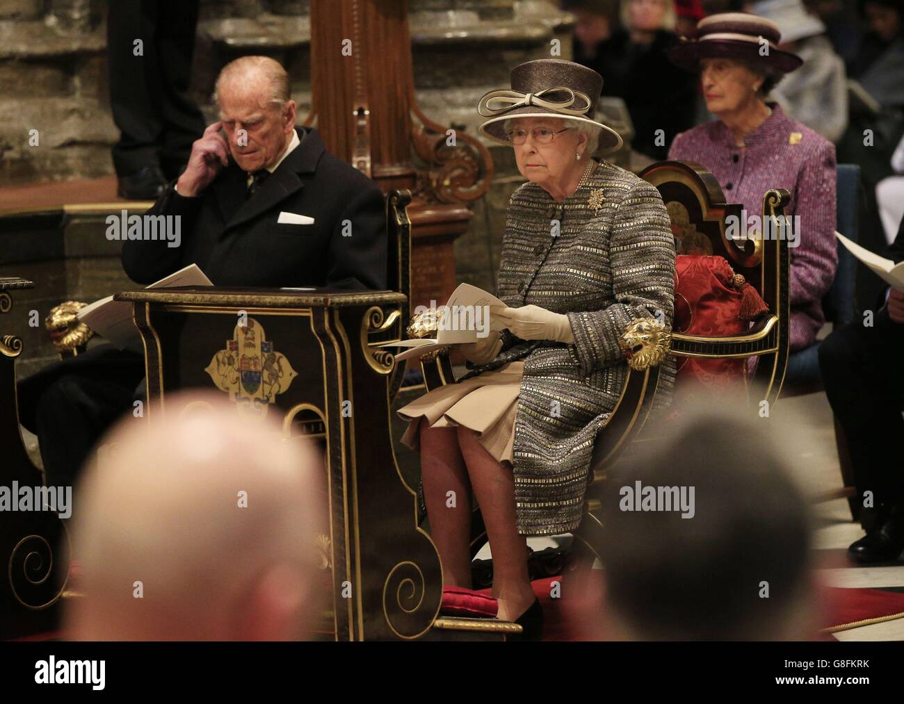 Queen Elizabeth II and the Duke of Edinburgh at Westminister Abbey ...