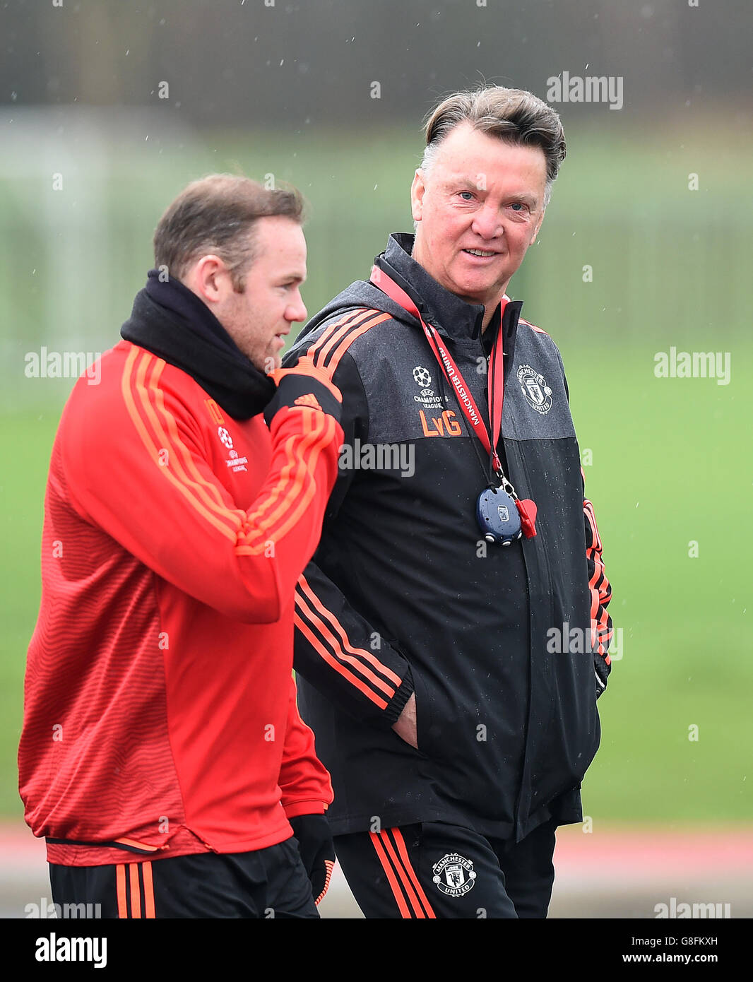 Wayne rooney training session carrington training complex hi-res stock ...