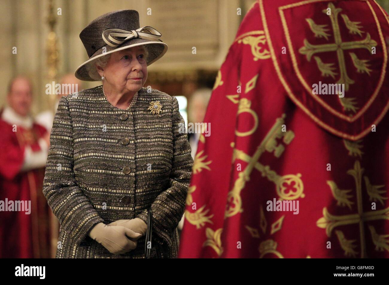 Queen elizabeth ii arrives at westminister abbey hi-res stock ...