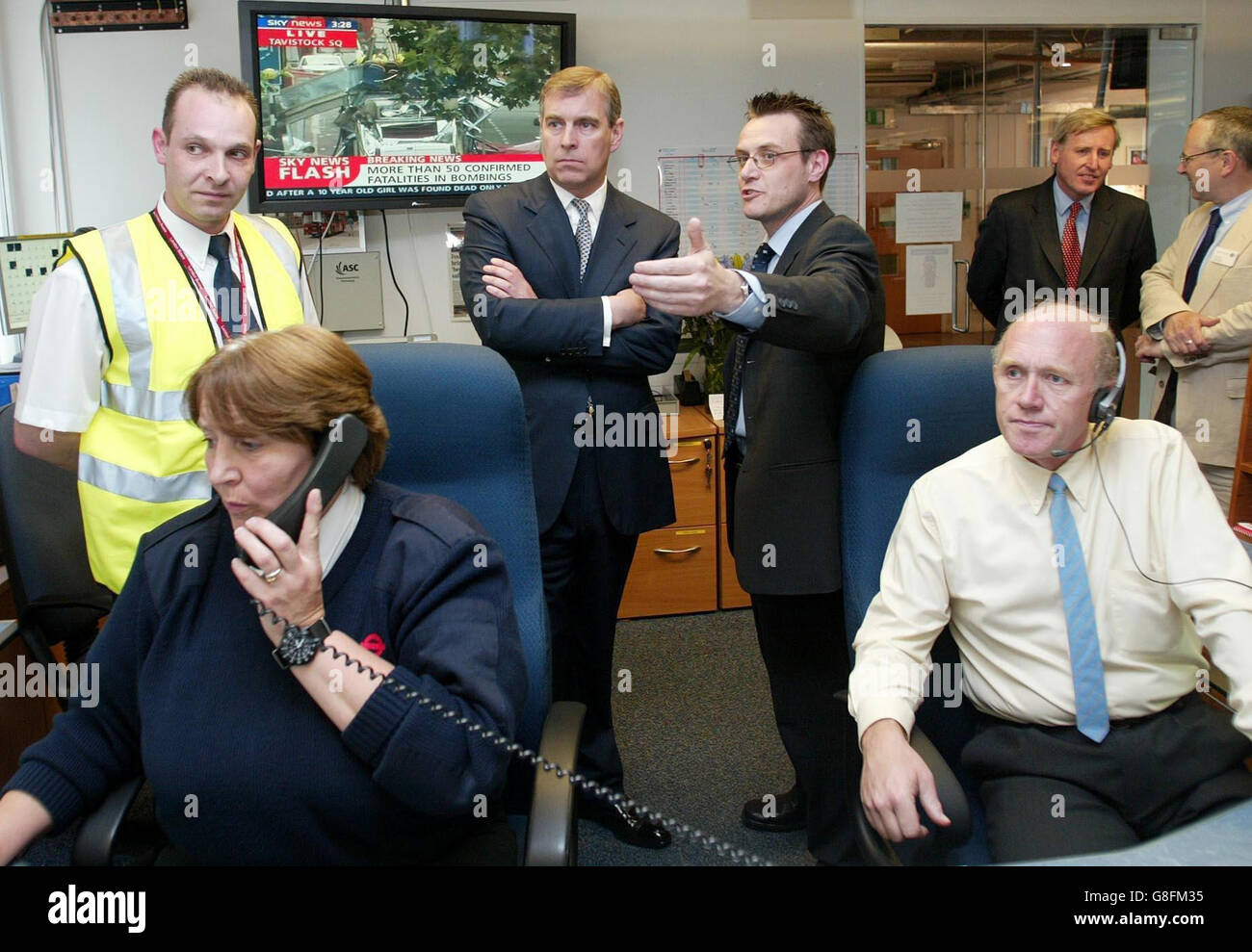 The Duke of York (centre) with Mark Geldard, CentreComm Manager, is ...