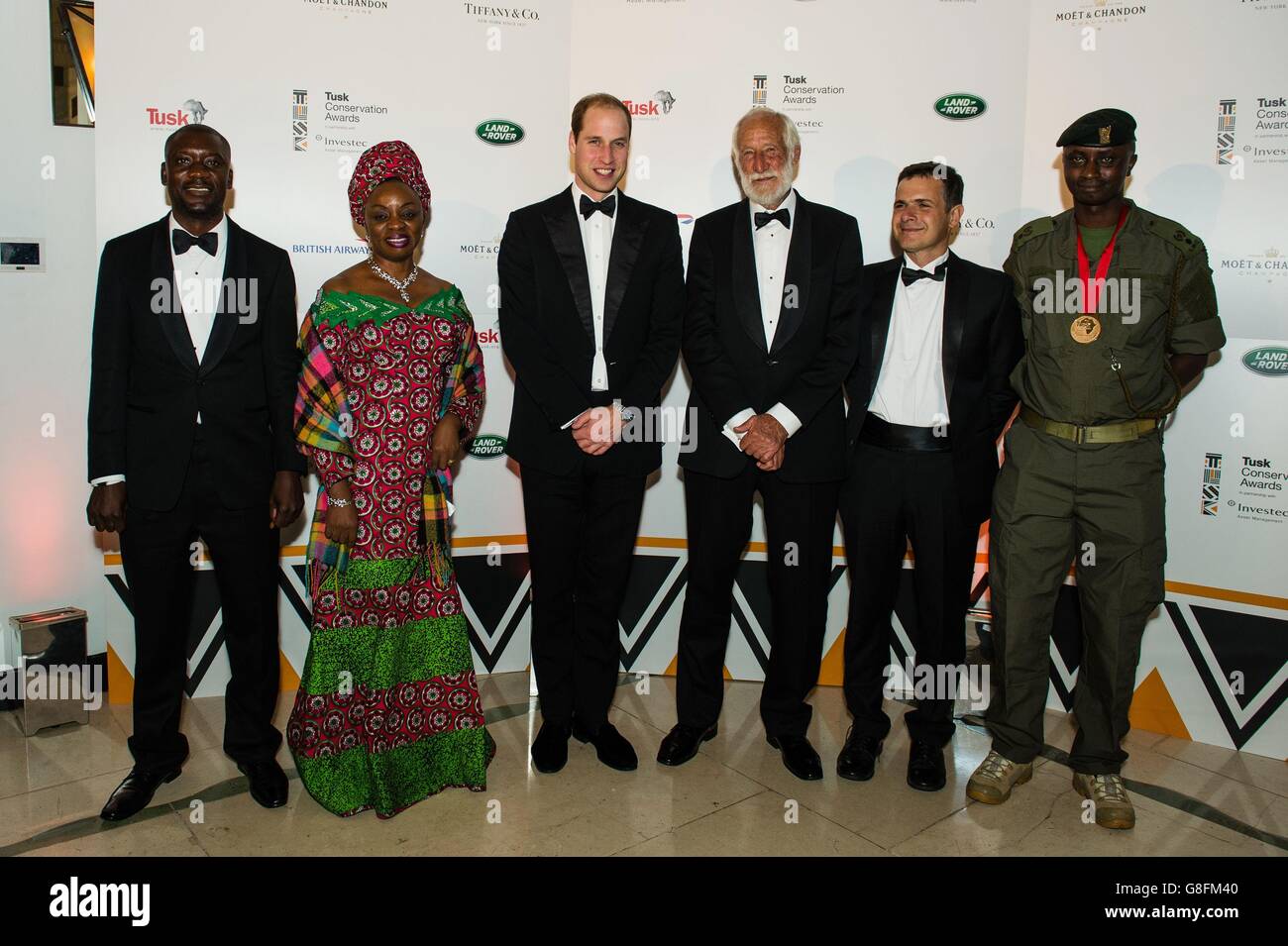 (left to right) Cosmos Mumba, Mary Molokwu, the Duke of Cambridge ...