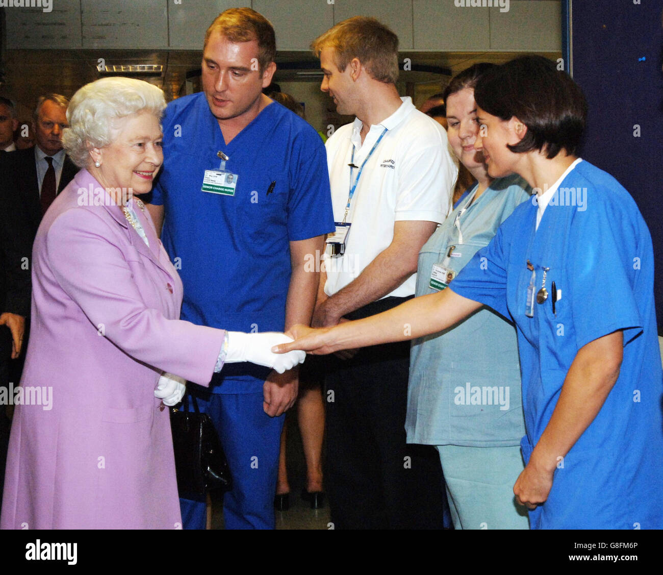 Britain's Queen Elizabeth II is introduced to A&E staff by Senior ...