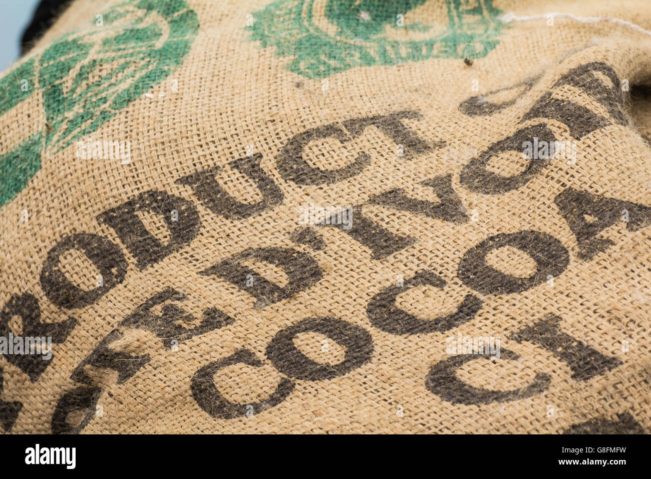 Sack used to transport coffee beans Stock Photo - Alamy