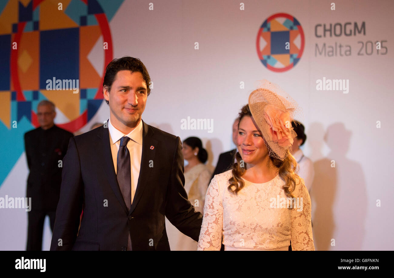 Canadian Prime Minister Justin Trudeau and his wife Sophie Gregoire as ...