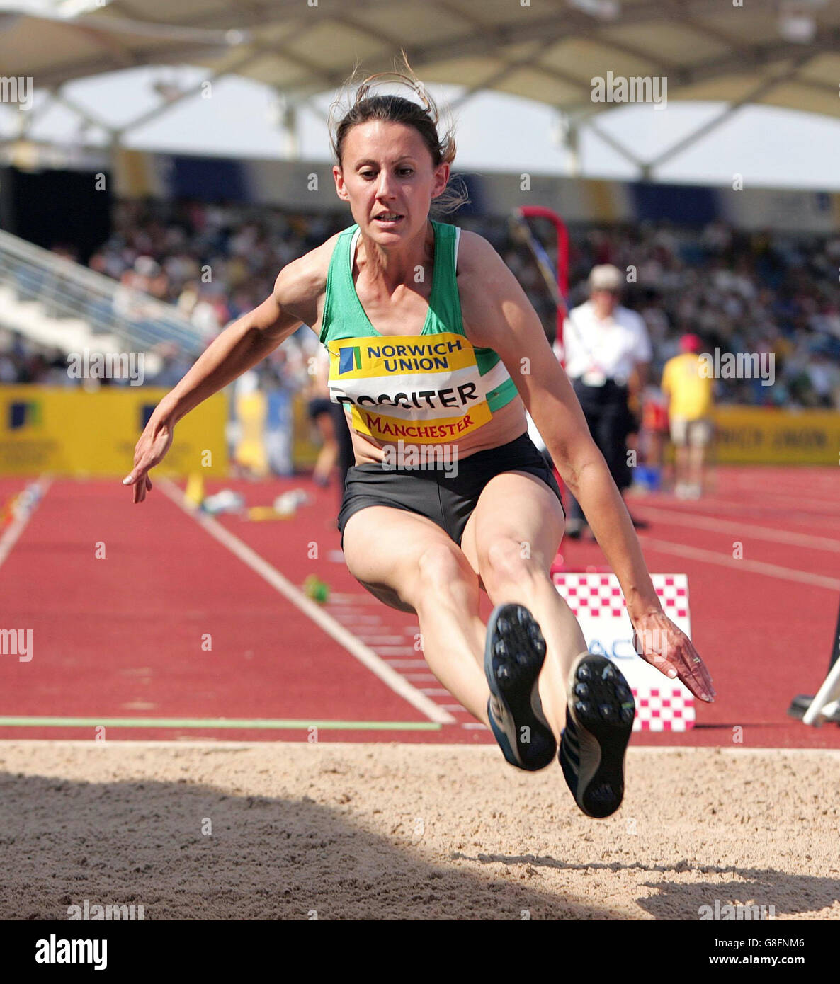 Sarah rossiter in action in the womens long jump final hi-res stock ...