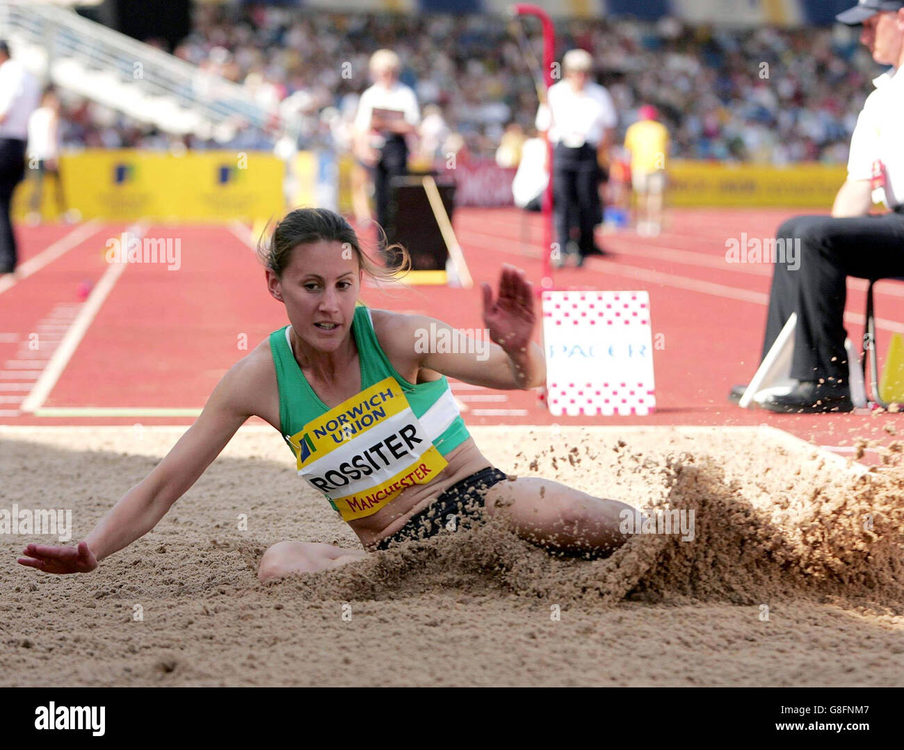 Sarah rossiter in action in the womens long jump final hi-res stock ...