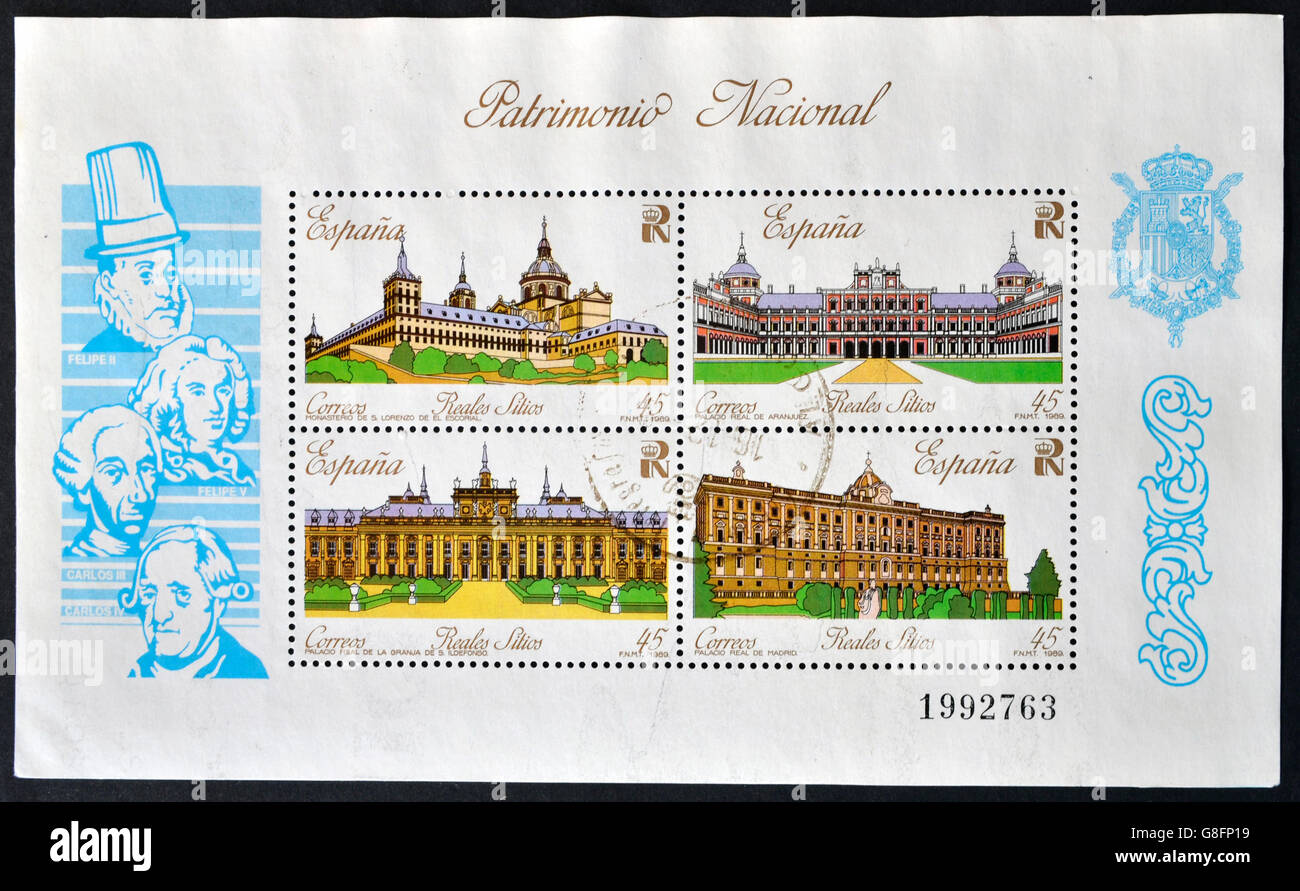 SPAIN - CIRCA 1989: A collection stamps printed in Spain showing four ...