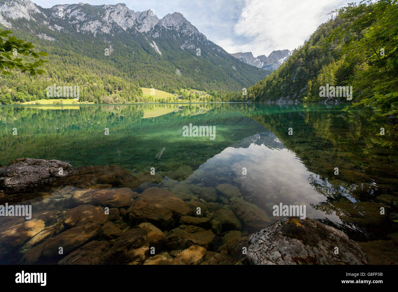 Lake Hintersteinersee, or Hintersteiner See, in the Austrian Tyrol ...