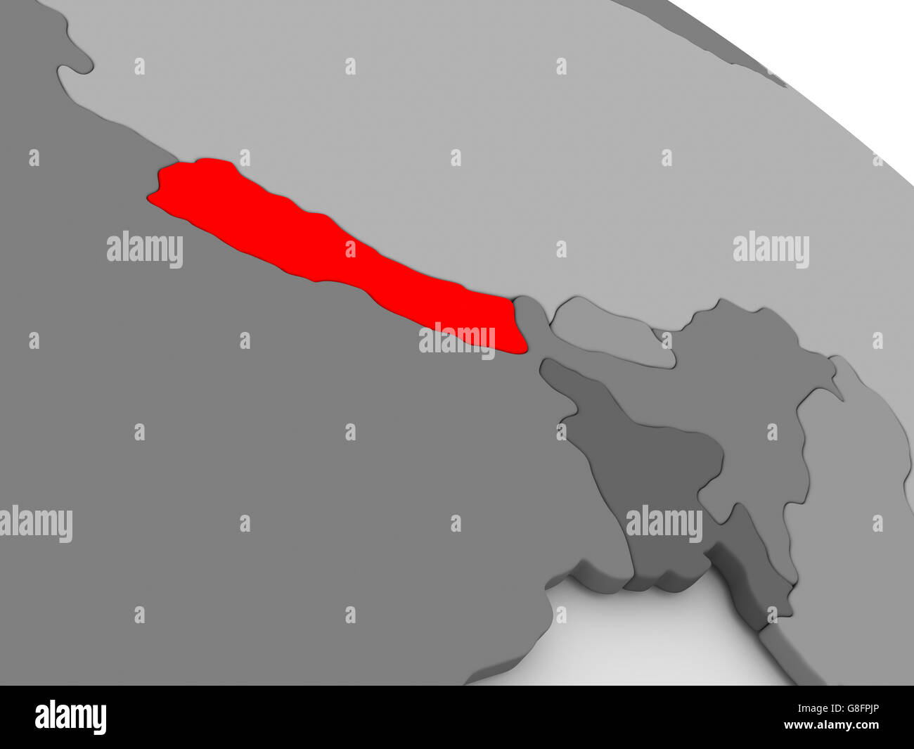 Nepal 3d map borders hi-res stock photography and images - Alamy