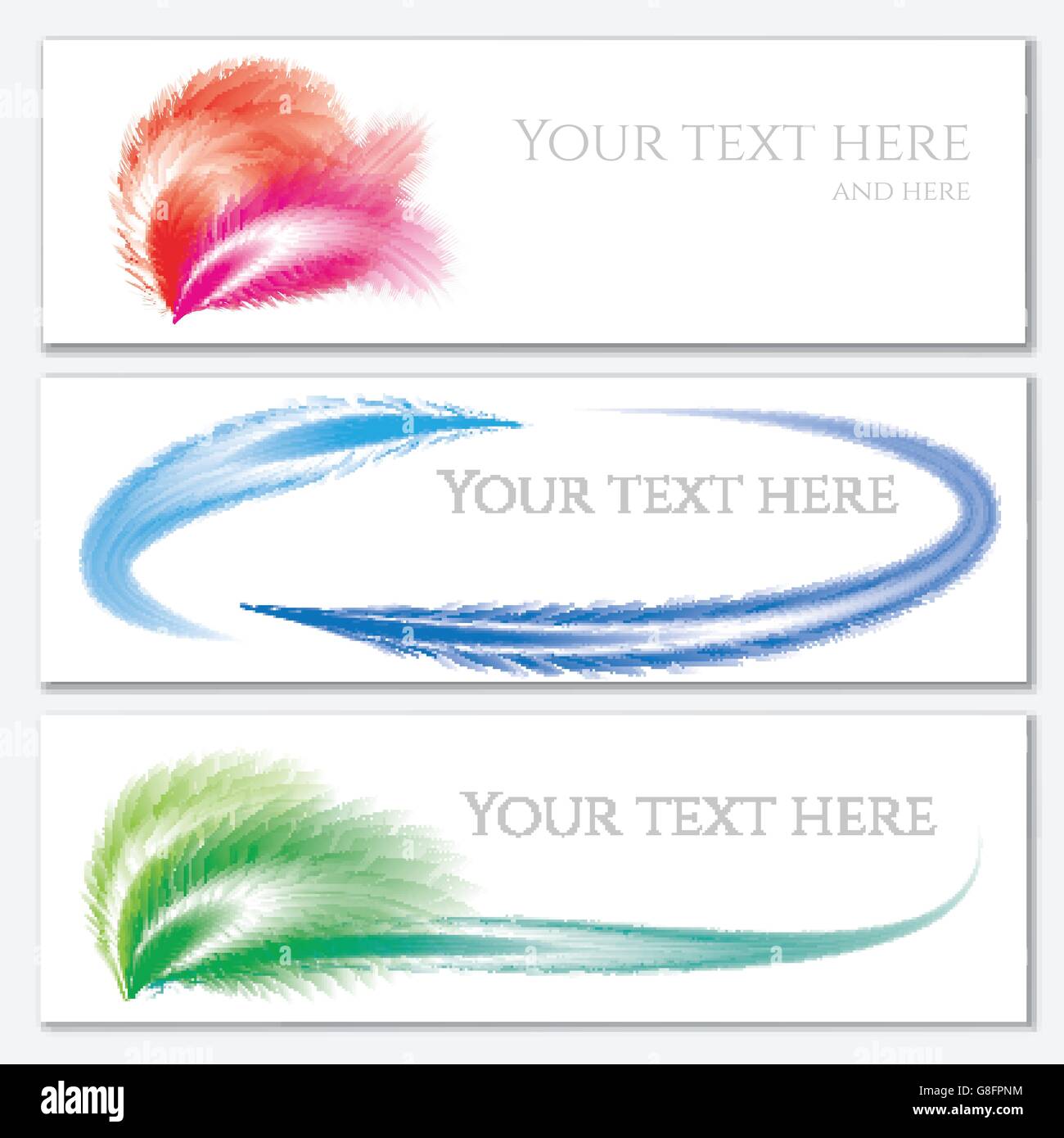 Set of banners with feathers. Vector Stock Vector Image & Art - Alamy