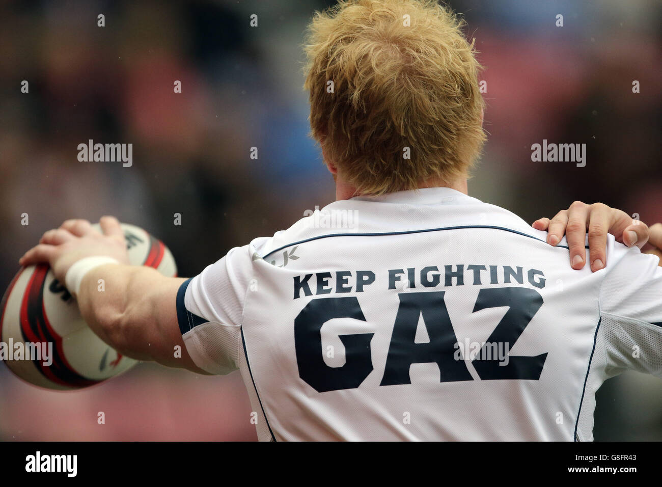 Players wearing "keep fighting Gaz" T-shirts showing support for Gary ...