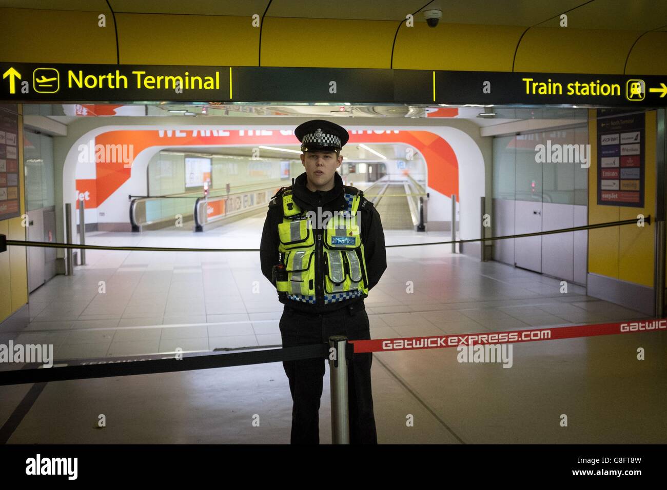 Gatwick firearm security alert Stock Photo - Alamy