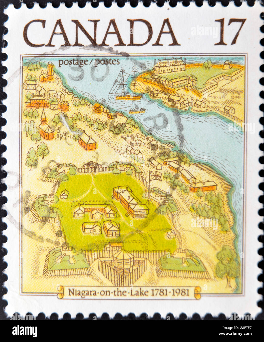 CANADA - CIRCA 1981: A stamp printed in Canada, shows Niagara-on-the ...