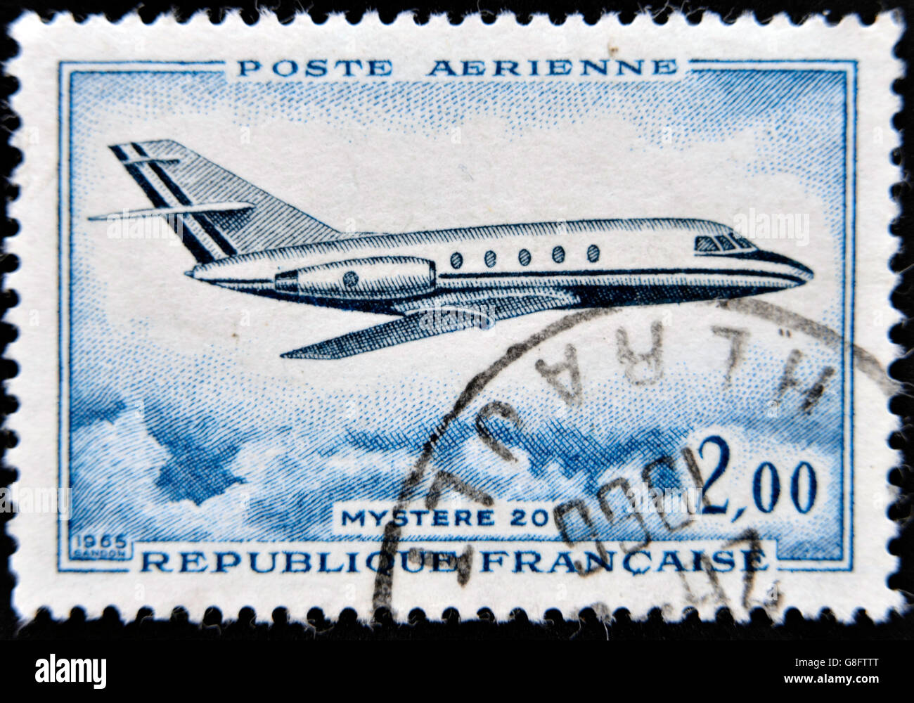 FRANCE - CIRCA 1965: a stamp printed in France show the passenger jet ...