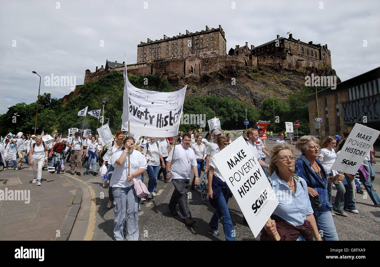 Make Poverty History March - Edinburgh Stock Photo - Alamy