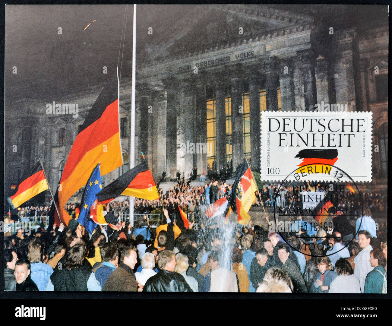 GERMANY - CIRCA 1990: A postcard printed in Germany dedicated to German ...