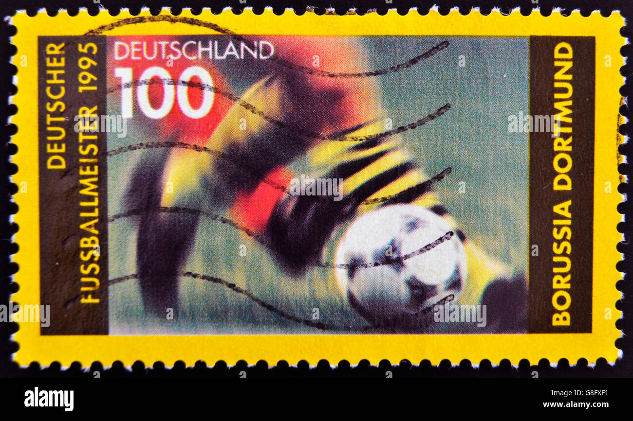 GERMANY - CIRCA 1995: A stamp printed in Germany dedicated to Borussia ...