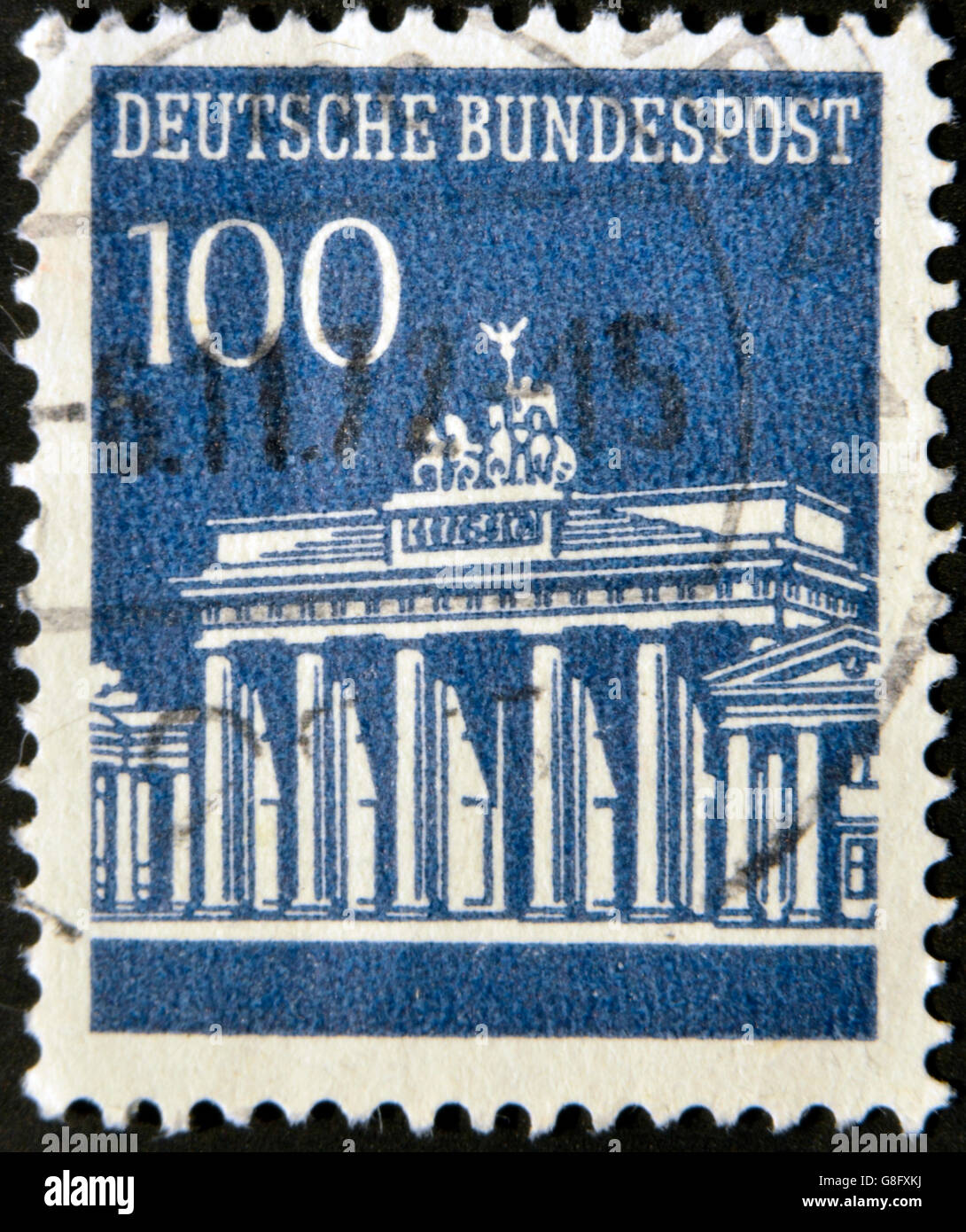 GERMANY - CIRCA 1965: A stamp printed in Germany shows Brandenburg Gate ...