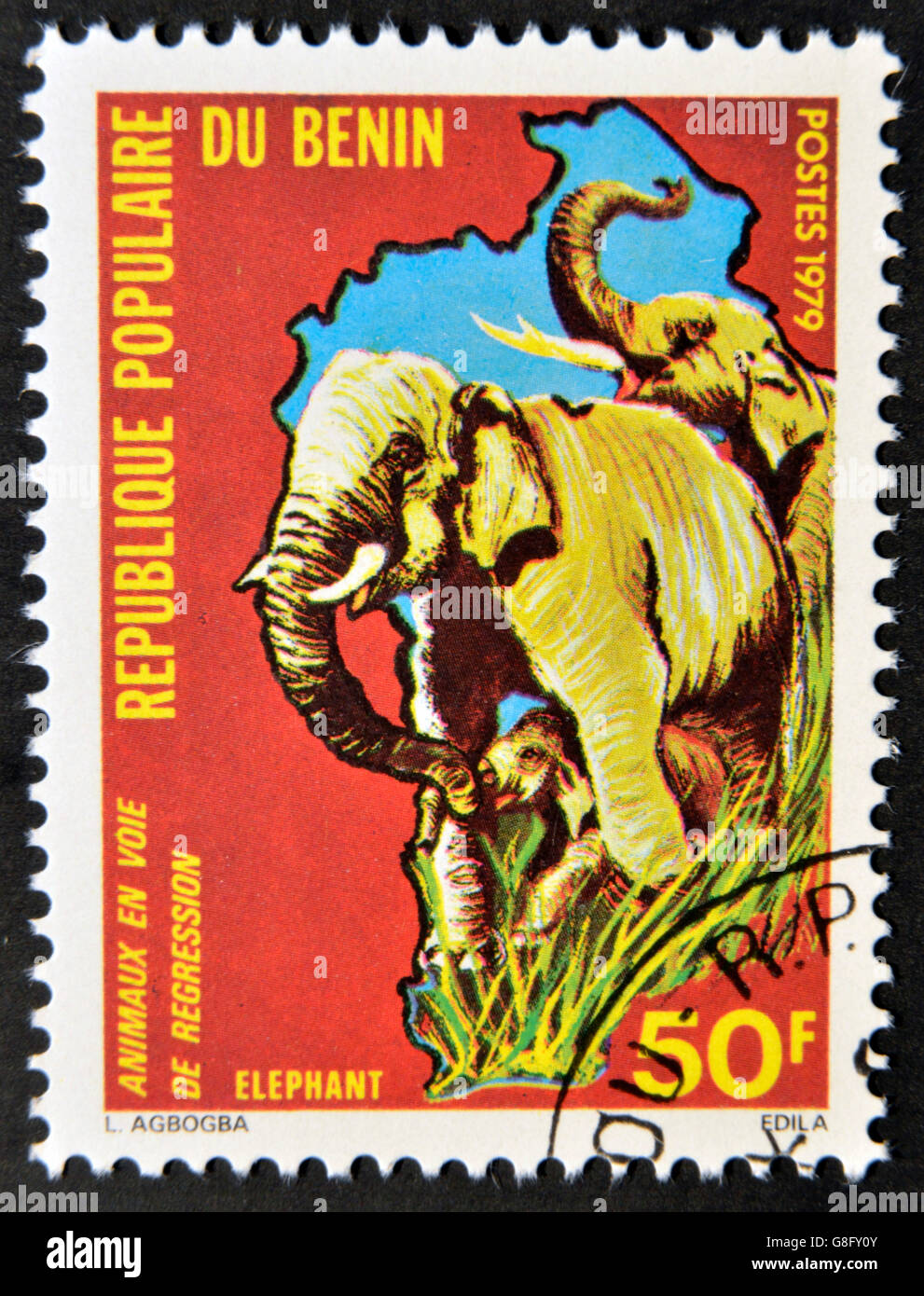 BENIN - CIRCA 1979: stamp printed in Benin shows elephant, circa 1979 ...