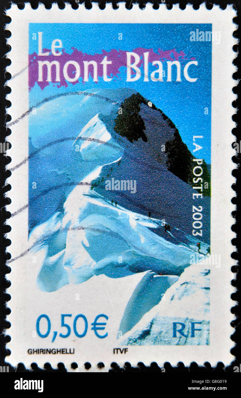 FRANCE - CIRCA 2003: A stamp printed in France shows mont blanc, circa ...