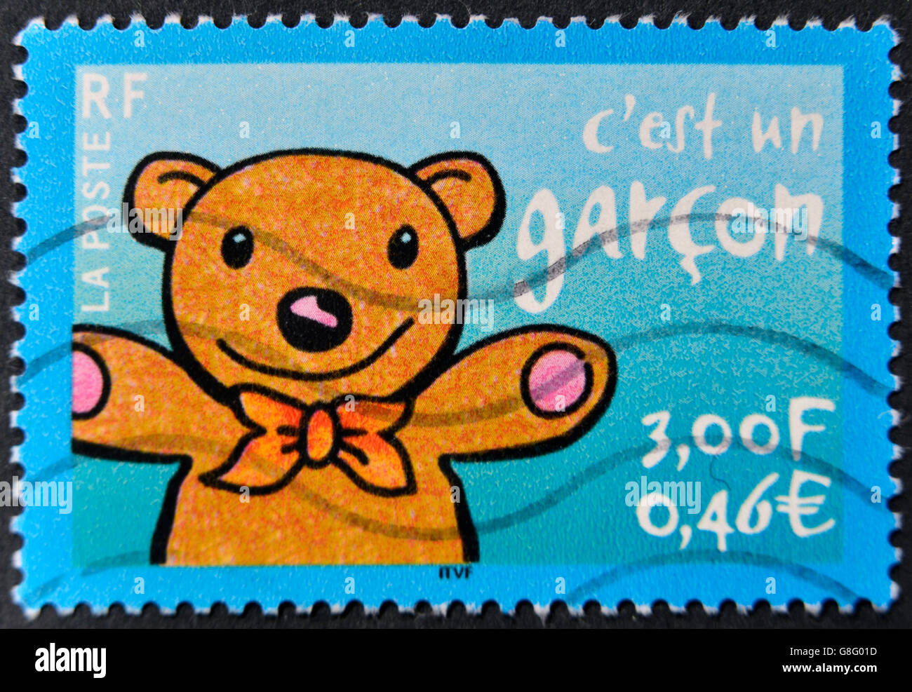 FRANCE - CIRCA 2001: A stamp printed in France shows a teddy with open ...