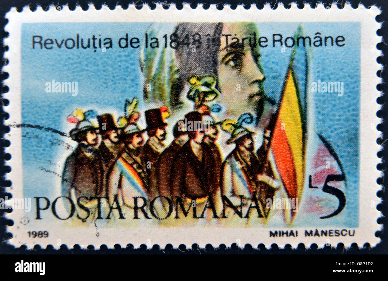 ROMANIA - CIRCA 1989: stamp printed in Romania dedicated to popular ...