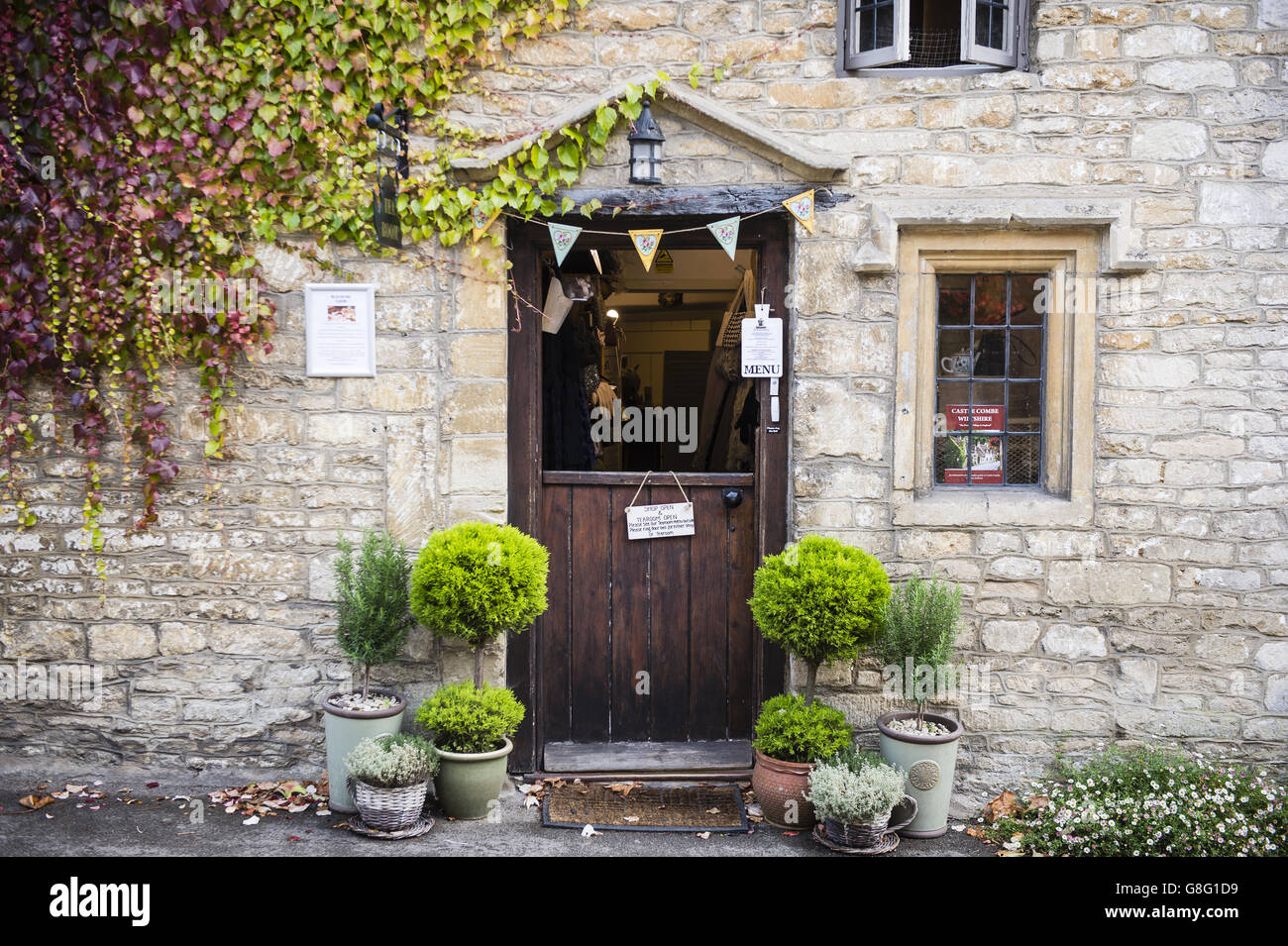 A shop and tea room in the village of Castle Combe, Wiltshire. PRESS ...