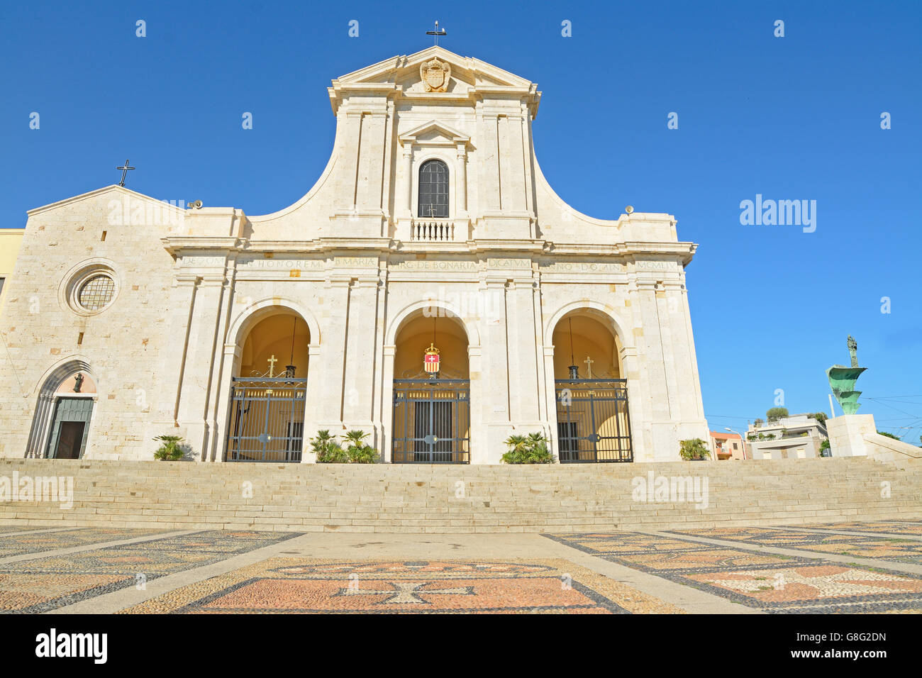 Bonaria cathedral on a clear day Stock Photo - Alamy