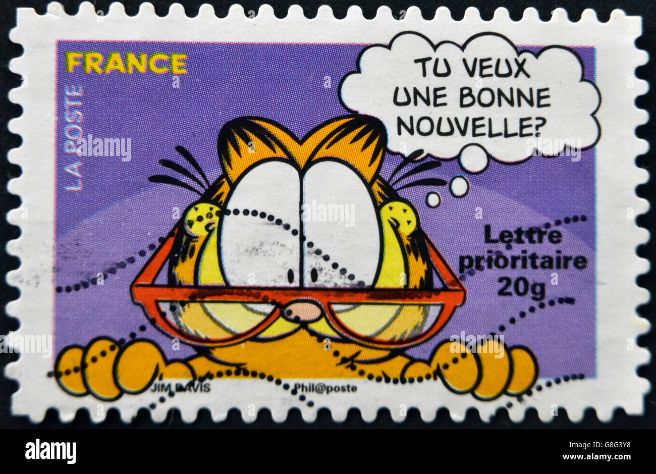 FRANCE - CIRCA 2008: A stamp printed in France shows Garfield, circa ...