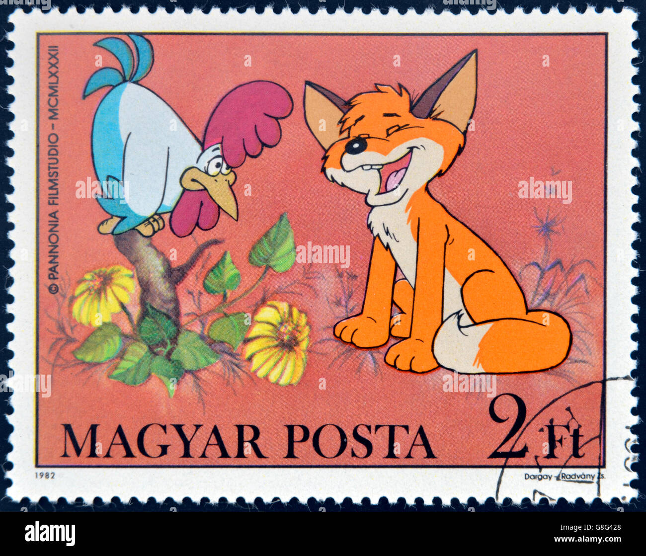 HUNGARY - CIRCA 1982: A stamp printed in Hungary shows Scenes from Vuk ...