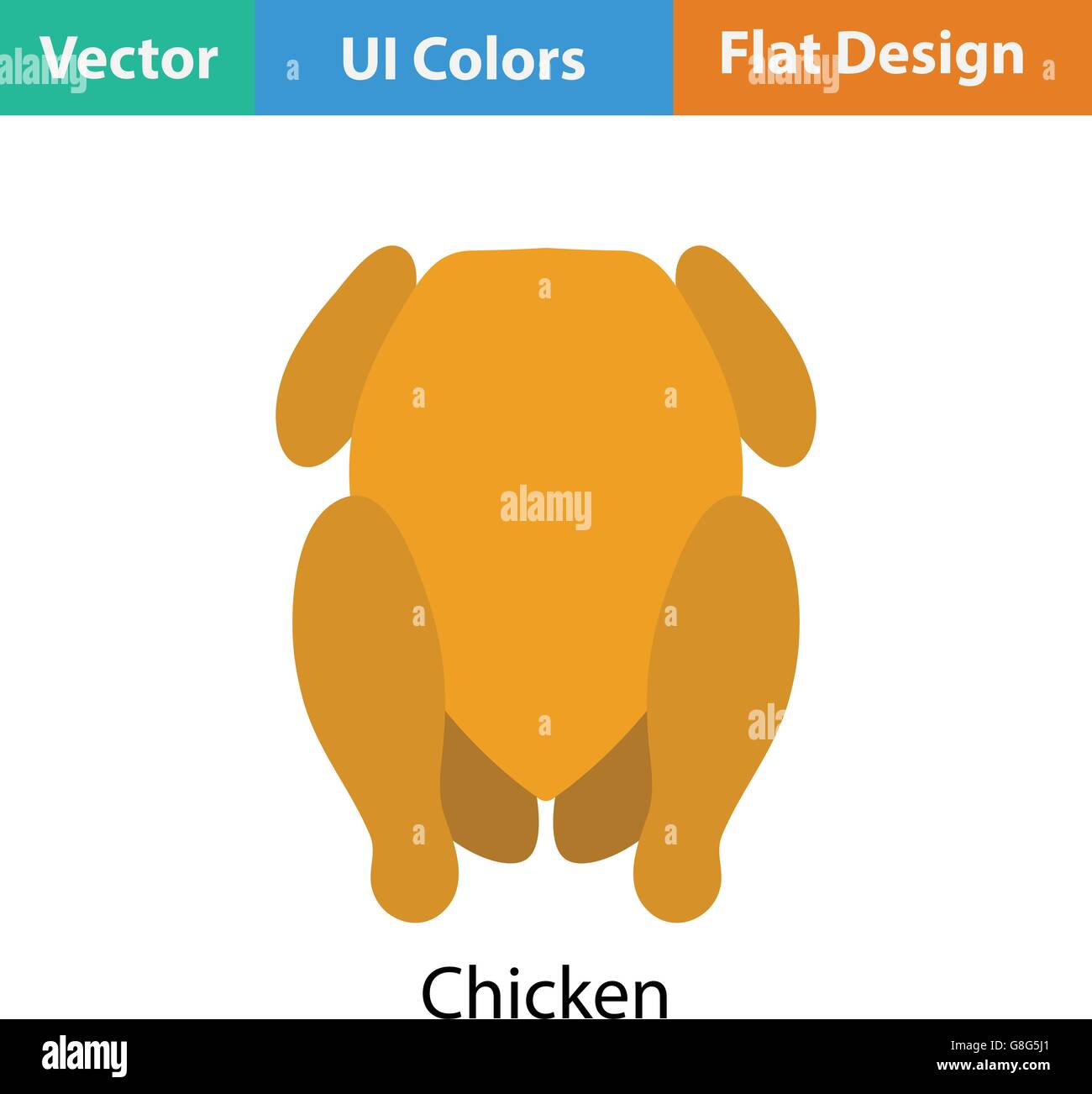 Chicken icon. Flat color design. Vector illustration Stock Vector Image ...