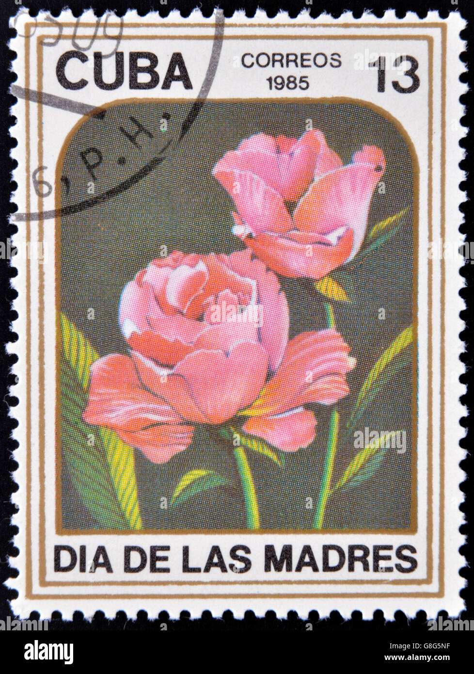 CUBA - CIRCA 1985: A stamp printed in Cuba dedicated to mother´s day ...