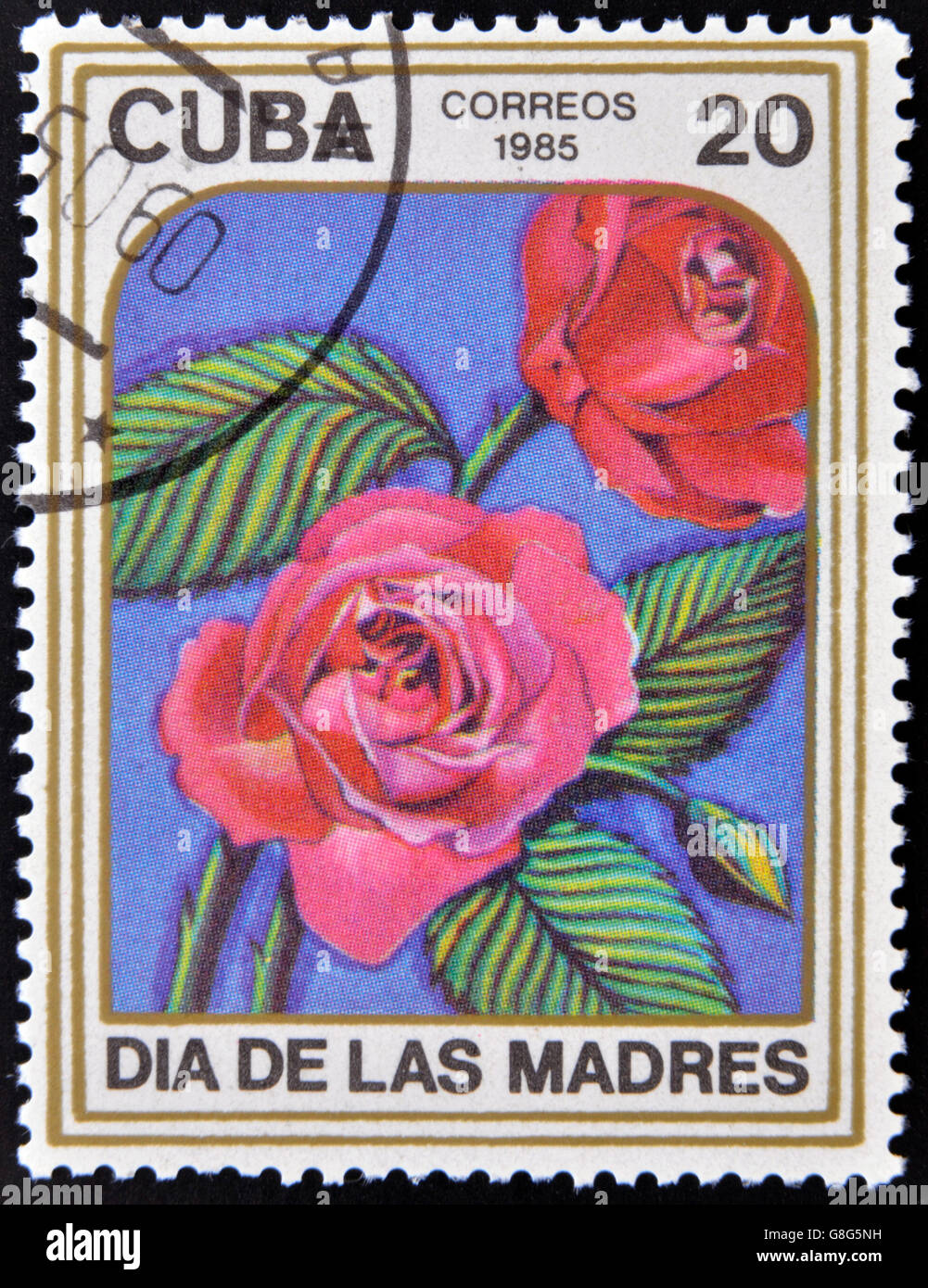 CUBA - CIRCA 1985: A stamp printed in Cuba dedicated to mother´s day ...