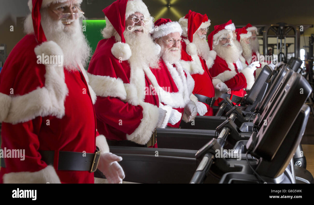 Members of The Ministry of Fun's Santa School, dressed as Father ...
