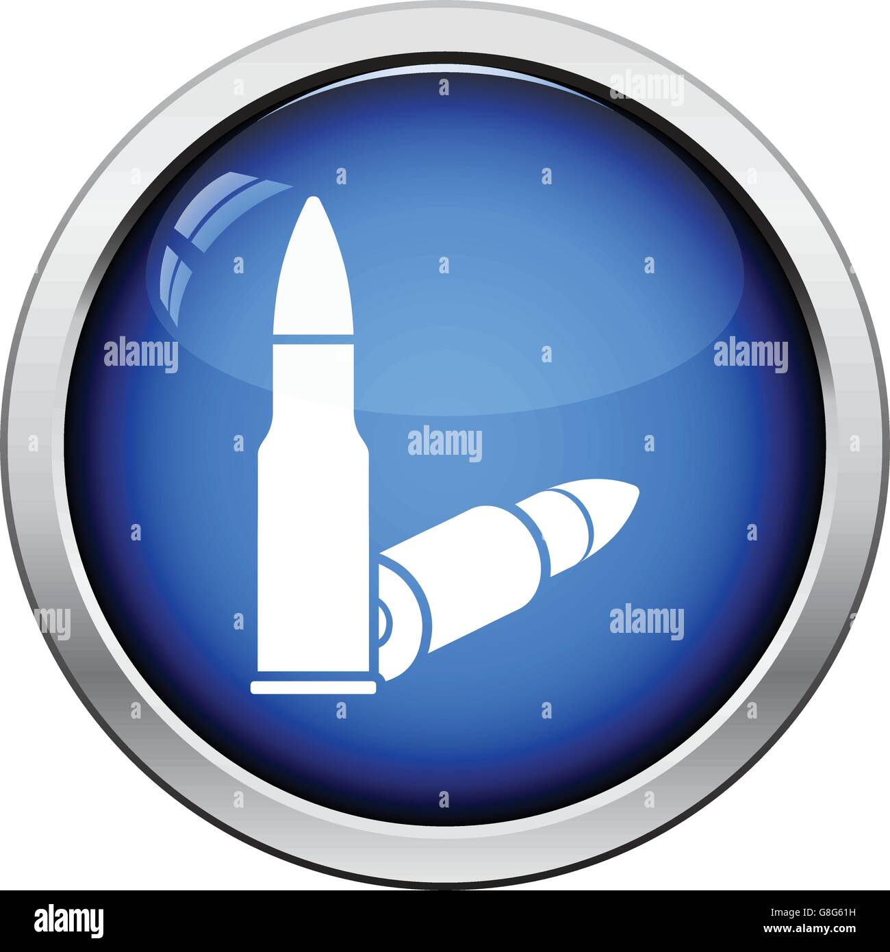 Rifle ammo icon. Glossy button design. Vector illustration Stock Vector ...