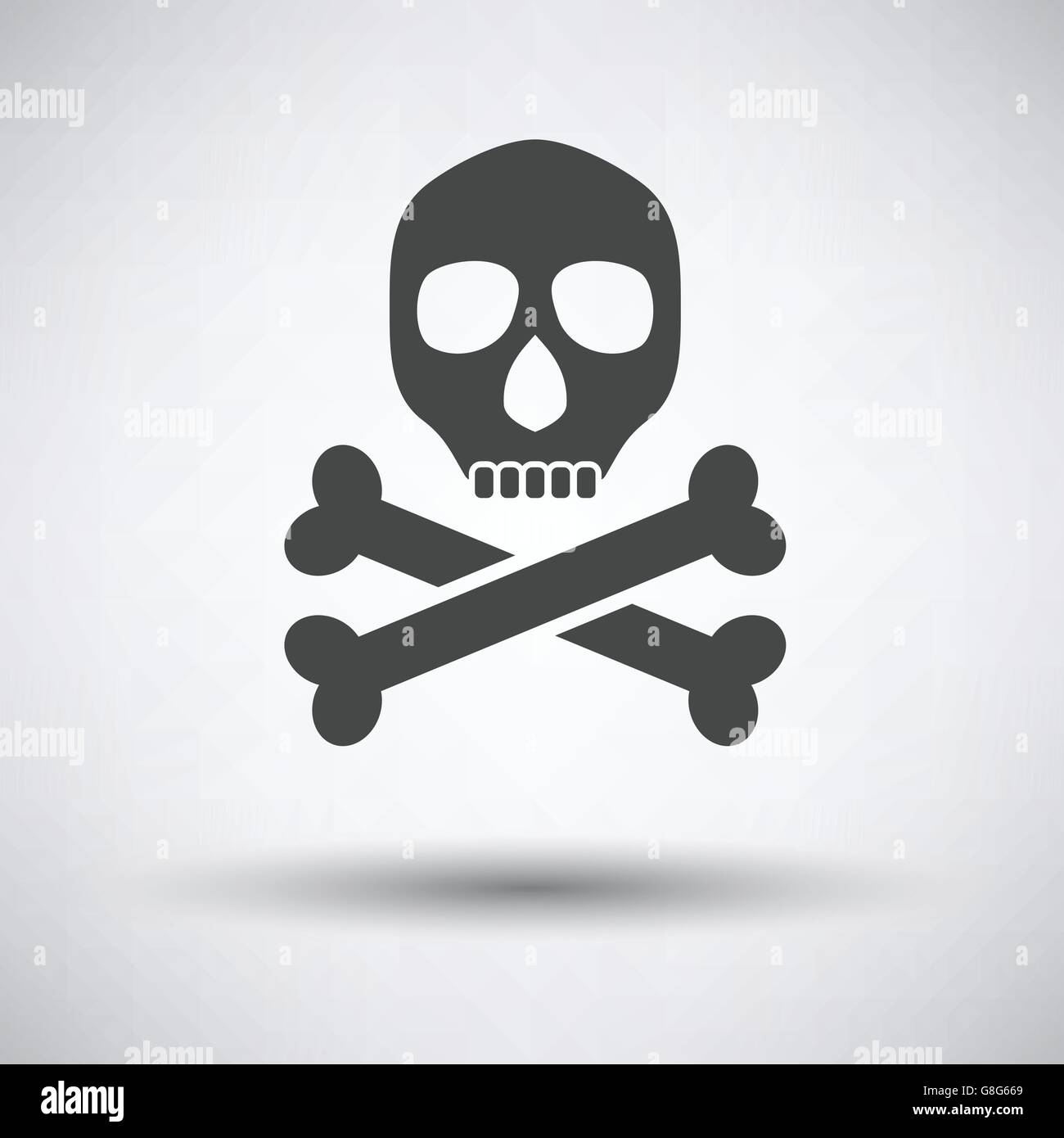 Poison sign icon on gray background, round shadow. Vector illustration ...