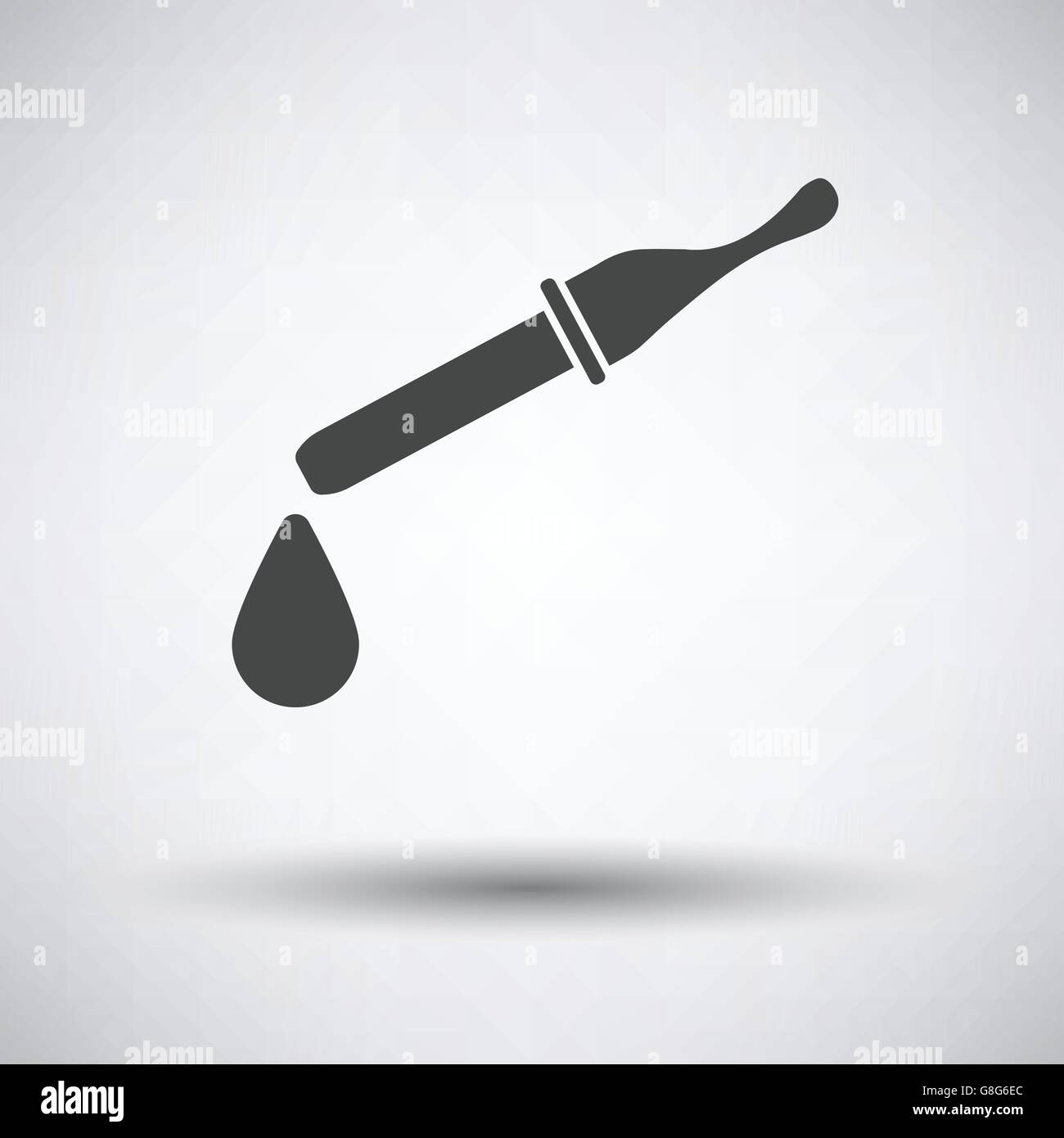 Dropper icon on gray background, round shadow. Vector illustration ...