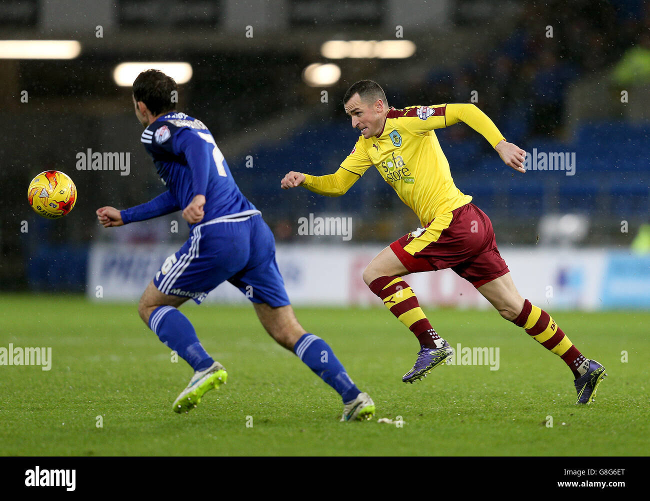 Burnley's Dean Marney (right) and Cardiff City's Peter Whittingham ...
