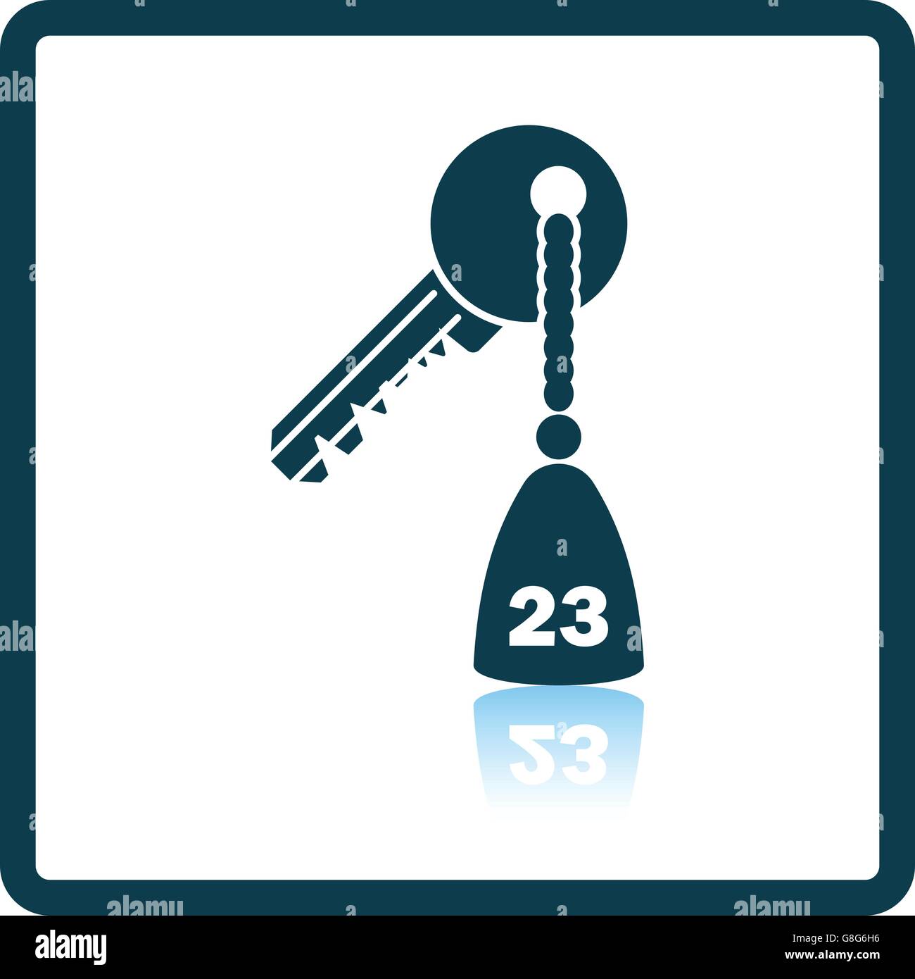 Hotel room key icon. Shadow reflection design. Vector illustration ...