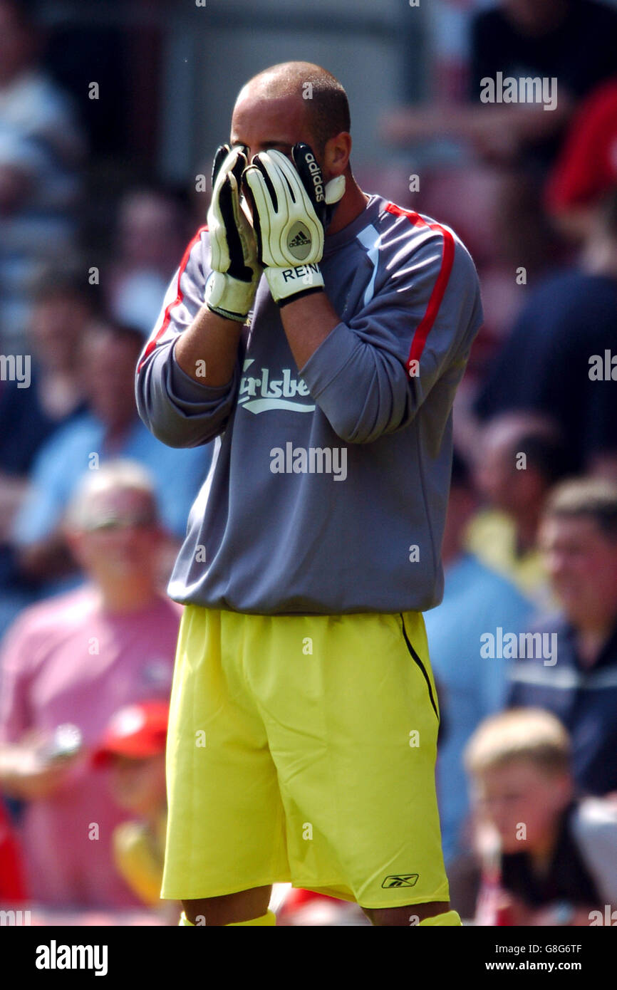 Soccer friendly wrexham v liverpool the racecourse ground hi-res stock ...