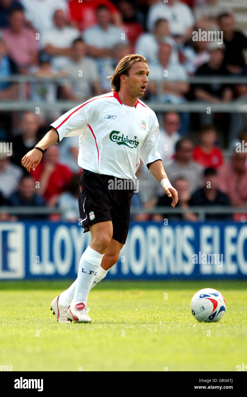 Soccer friendly wrexham v liverpool the racecourse ground hi-res stock ...